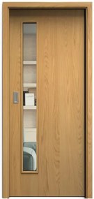 SAPELI ELEGANT KOMFORT M60 - DÝHA - POSUVNÉ DVEŘE VČ. ZÁRUBNĚ - Dub natur Průchozí šířka (cm): 110, Průchozí výška (cm): 197