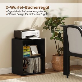 Costway Sada 2 dvoupatrových knihoven 42 cm, černá