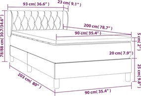 vidaXL Box spring postel s matrací 90x200 cm textil [3127013] Barva: Modrá