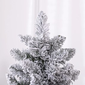 HOMCOM Vánoční strom 180 cm, LED světelný řetěz, umělé větve, nehořlavý, kovová základna, zelený