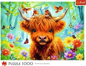 TREFL Puzzle Skotská kráva / 1000 dílků / 68 x 48 cm