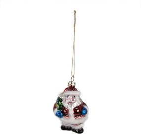 Vánoční skleněná ozdoba Santa - 5*4*8 cm