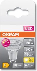 Krokově stmívatelná LED žárovka OSRAM GU10 3,7W 3-STEP DIM 2700K 350LM