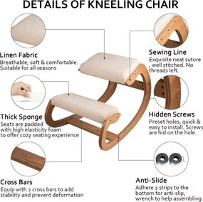 Ergonomické klečící křeslo 99,8 kg Nosnost Postoj k klečení Stolička ke stolu
