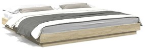 Rám postele dub sonoma 200 x 200 cm kompozitní dřevo