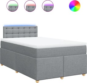Box spring postel s matrací světle šedá 120 x 200 cm textil 3288961