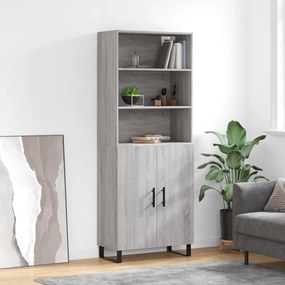Skříň highboard šedá sonoma 69,5 x 34 x 180 cm kompozitní dřevo