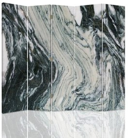 Ozdobný paraván Textura Marble Grey - 180x170 cm, pětidílný, obustranný paraván 360°
