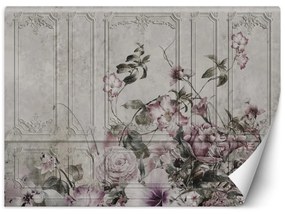 Fototapeta, Polní květiny betonové Vintage - 100x70 cm