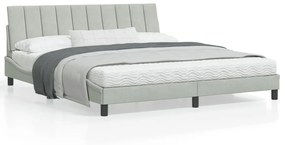 vidaXL Rám postele s čelem světle šedý 180x200 cm samet