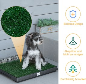 PawHut toaleta pro domácí mazlíčky umělá tráva psí toaleta plochá balkonová 63x51x6cm | Aosom