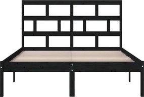 Rám postele černý 150 x 200 cm King Size masivní dřevo 3101227