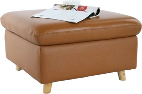 Celočalouněný taburet, kůže / ekokůže, zlatohnědá, LINSY
