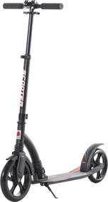 HOMCOM Dětský Scooter, Kick Scooter s Odpružením, Skládací a Výškou Nastavitelný, pro Věkové Skupiny 14+, Hliníkový, Černý, 92,5 x 37,5 x 82-97 cm | A