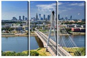 Vícedílný obraz Most S Varšavským Panoramatem V Pozadí Nedostatek Nedostatek Plátno Canvas 120x80