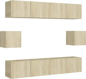 6dílný set TV skříněk dub sonoma kompozitní dřevo 3078998
