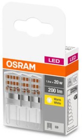 OSRAM LED žárovka s paticí G9 1,9W 2 700K čirá 3 kusy
