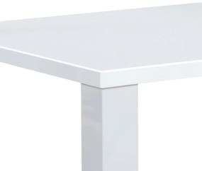 AUTRONIC Jídelní stůl 160x90x76 cm, vysoký lesk bílý