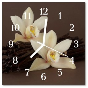 Nástenné skleněné hodiny vanilka 30x30 cm