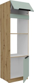 ARIA st | vysoká skříňka 60 DPM-210 2F na vestavnou troubu a mikrovlnku | 60 cm | ANTI FINGERPRINT povrch | artisan/aquamarine