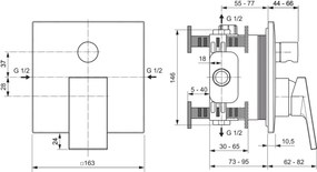 Ideal Standard Extra - Vanová baterie podomítková, kartáčovaná zlatá A7625A2