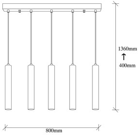Lustr na lanku TEMPO 5xE27/40W/230V zlatá