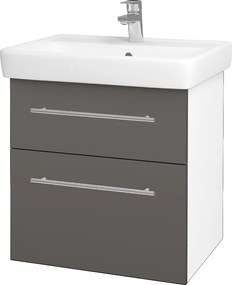 Dřevojas Koupelnová skříň Q MAX SZZ2 60 Varianta: N01 Bílá lesk / Úchytka T01 / N08 Cosmo