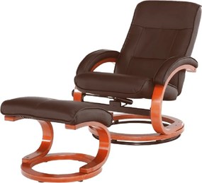 Relaxační polohovatelné křeslo, tmavohnědá, RYAN