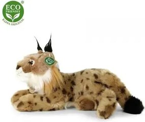 RAPPA Plyšový rys ležící 28 cm / ECO-FRIENDLY / od 0 měsíců