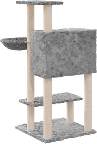Škrabadlo pro kočky se sisalovými sloupky světle šedé 108,5 cm 171598
