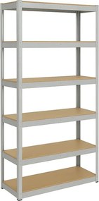 Regál 240x100x60 cm zinkovaný 6-policový, nosnost 1050 kg