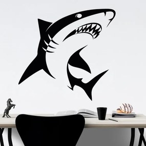Žralok bílý - vinylová samolepka na zeď 104x100cm