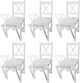 Petromila Jídelní židle 6 ks bílé borové dřevo
