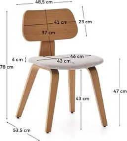 Béžová/v přírodní barvě jídelní židle v dekoru dubu Gena – Kave Home