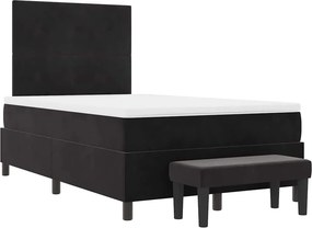 Postel s boxspringem s čelo Černá 190 x 120 cm samet 3344500