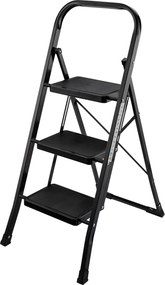 Skládací schůdky Wiltec – 150 kg, černá (66150)