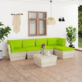 vidaXL 6dílná zahradní sedací souprava z palet + podušky smrkové dřevo [3063508] Barva: Béžová