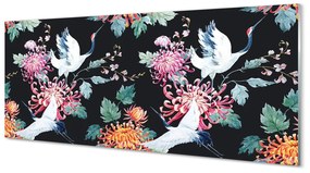 akrylový obraz Ptáci s květinami 120x60 cm