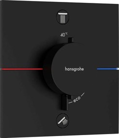 Hansgrohe ShowerSelect Comfort E - Termostatická baterie pod omítku, pro 2 spotřebiče, matná černá 15578670