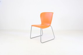 Židle, jídelní, Steelcase, oranžová/šedá, plast