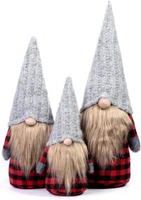 Tutumi, Vánoční trpaslík 30cm YX055, šedá-červená, CHR-03009