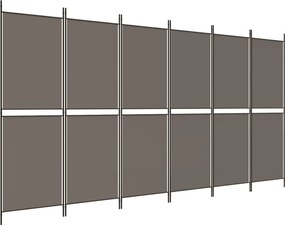 vidaXL 6dílný paraván 300x200 cm textil [350238] Barva: antracitová