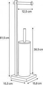 Erga Luki, držák na toaletní papír a WC kartáč 2v1, černá matná, ERG-YKA-P.LUKI-FB