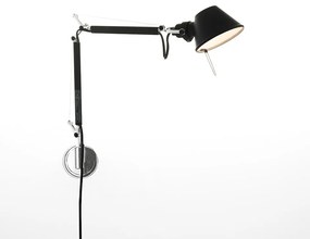 Artemide Tolomeo Micro Parete Halo, designové nástěnné svítidlo s vypínačem, 1x60W E14, černá, max. 74cm