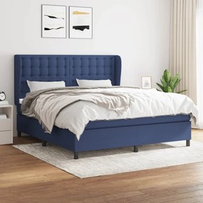 Box spring postel s matrací modrá 180x200 cm textil 3128307
