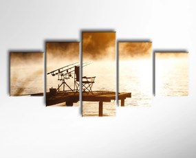 Malvis ® Obraz Rybaření ranní mlha ROZMĚR (šířka x výška): třídílný obdélník 90x60 cm