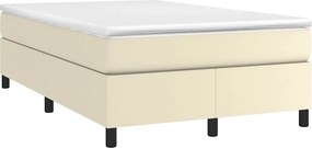 Rám postele s boxspringem krémový 120x200 cm umělá kůže 3121037