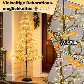 Costway LED světelný strom 150 cm světelný strom s 1000 teplými bílými světly
