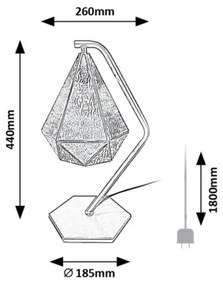 Rabalux 74200 - Stolní lampa NORAH 1xE14/40W/230V zlatá/modrá