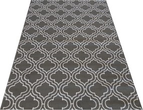 DY Šedobílý koberec s geometrickým vzorem Soho 01 Rozměr: 80x150 cm